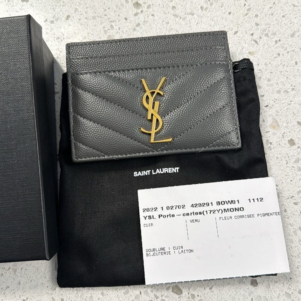 Ysl Cassandre Matelasse Card Case In Grain De Poudre … - Gem